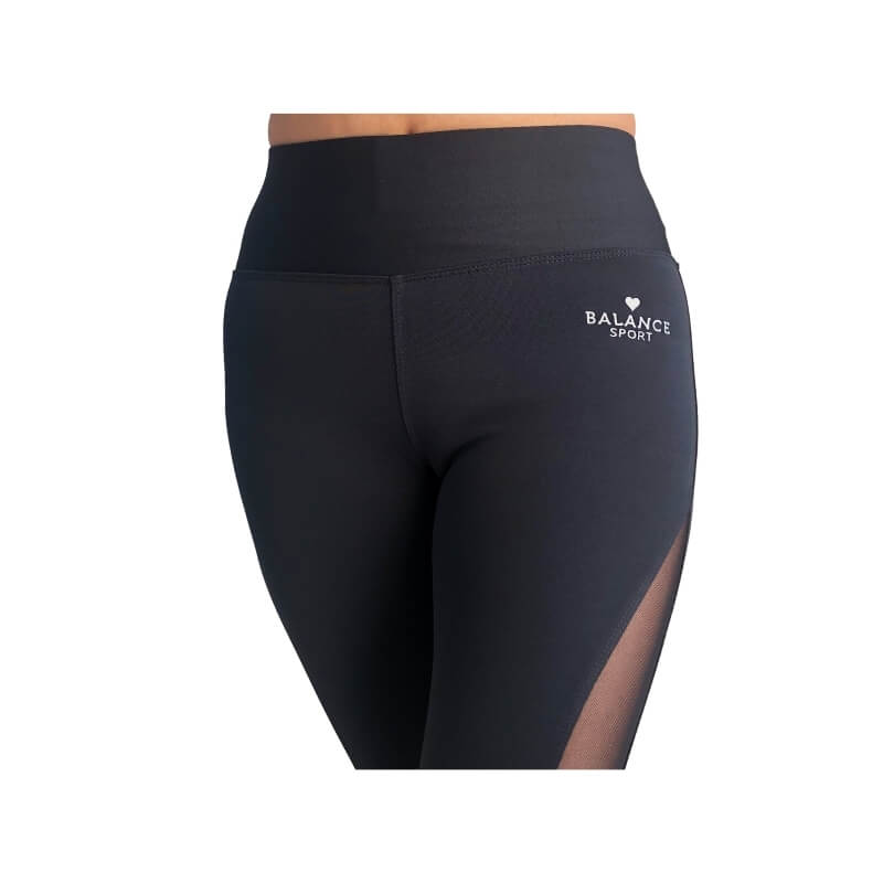 Licra/Leggins Negra con Malla para Entrenar de Mujer - Balance Sport ...